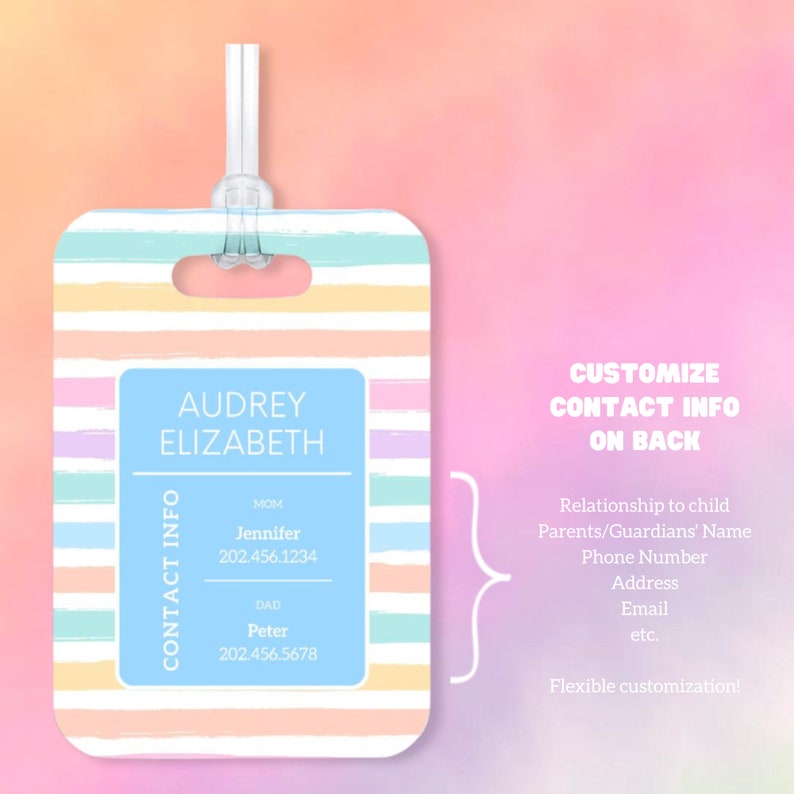 Personalized Kids Bag Tag for Back to School | Diaper Bag Tag for ...