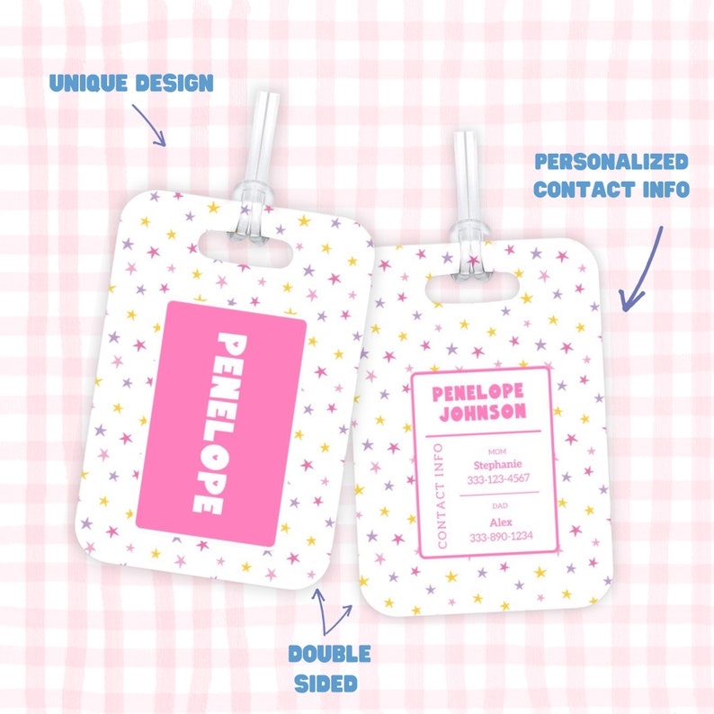 Personalized Kids Bag Tag for Back to School, Diaper Bag Tag | Name Tag ...