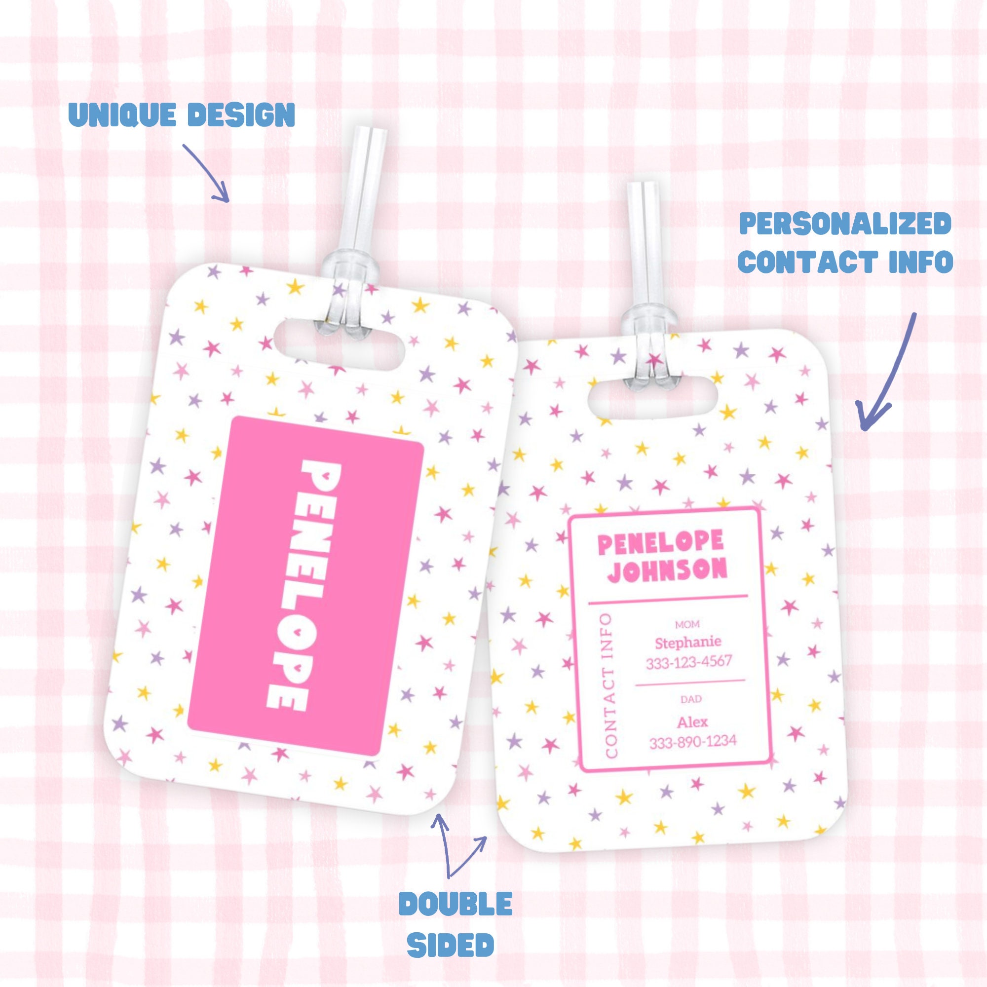 Personalized Kids Bag Tag for Back to School, Diaper Bag Tag | Name Tag ...