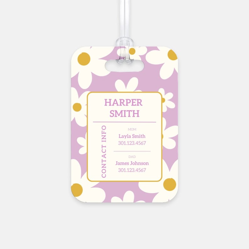 Personalized Kids Bag Tag for School Bag or Summer Camp Bag. Diaper Bag ...