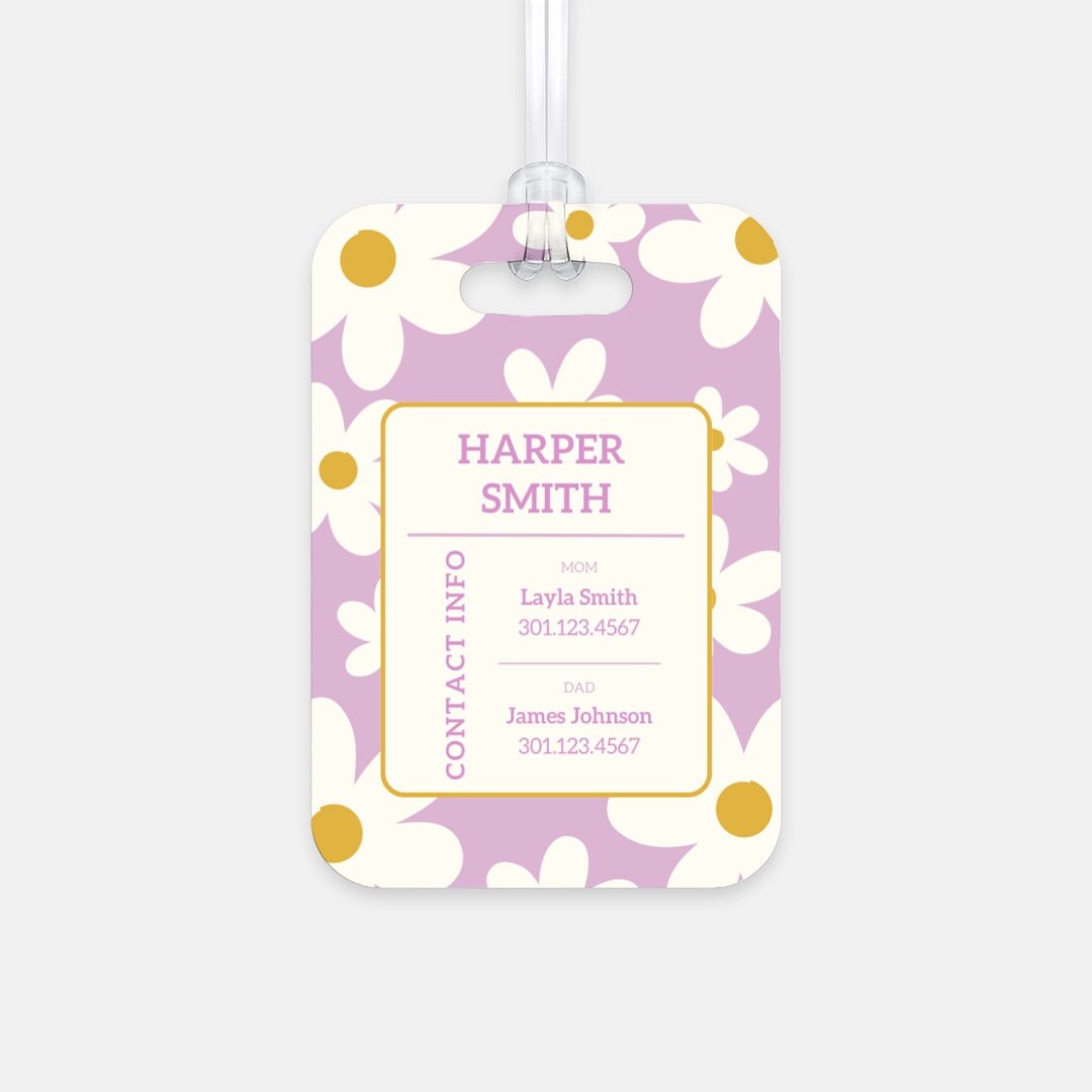 Personalized Kids Bag Tag for School Bag or Summer Camp Bag. Diaper Bag ...