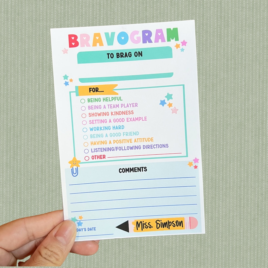 Happy Teacher Mail "bravogram" Notecards, Personalized Teacher ...