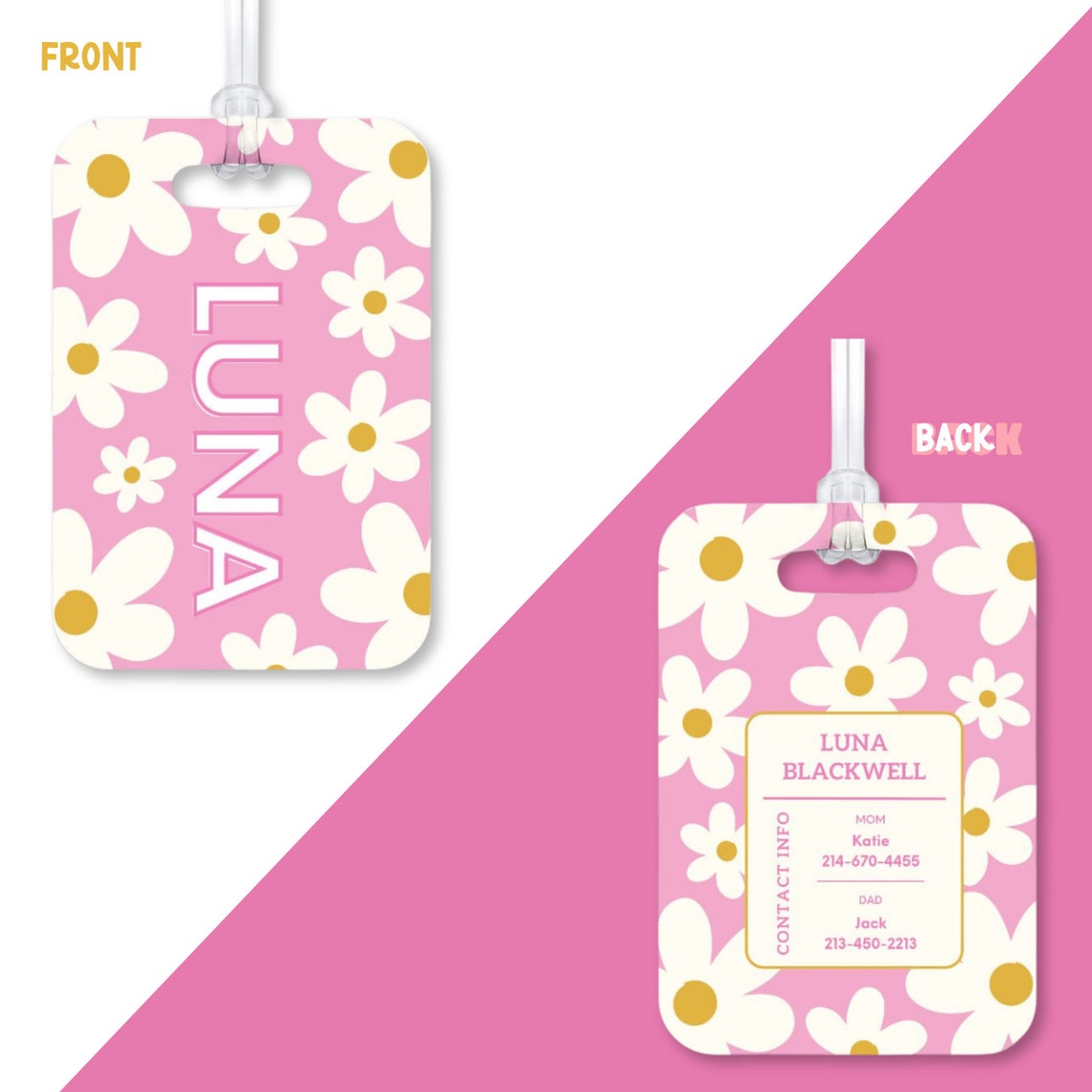 Personalized Diaper Bag Tag for Daycare, Custom Luggage Tag for Kids ...