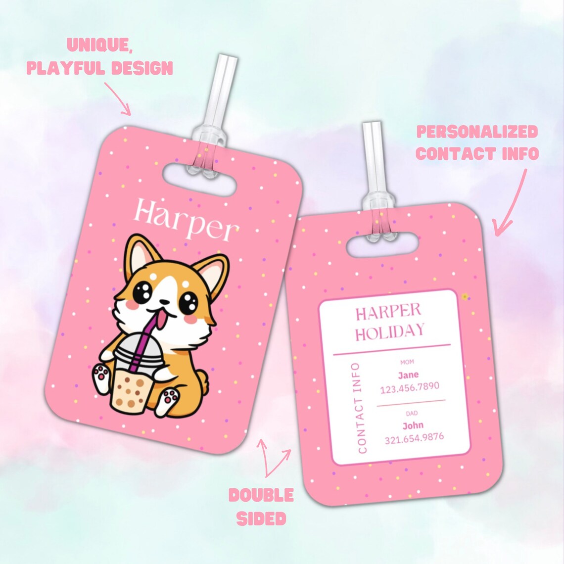 Personalized Kids Bag Tag for Back to School | Name Tag for Backpack ...