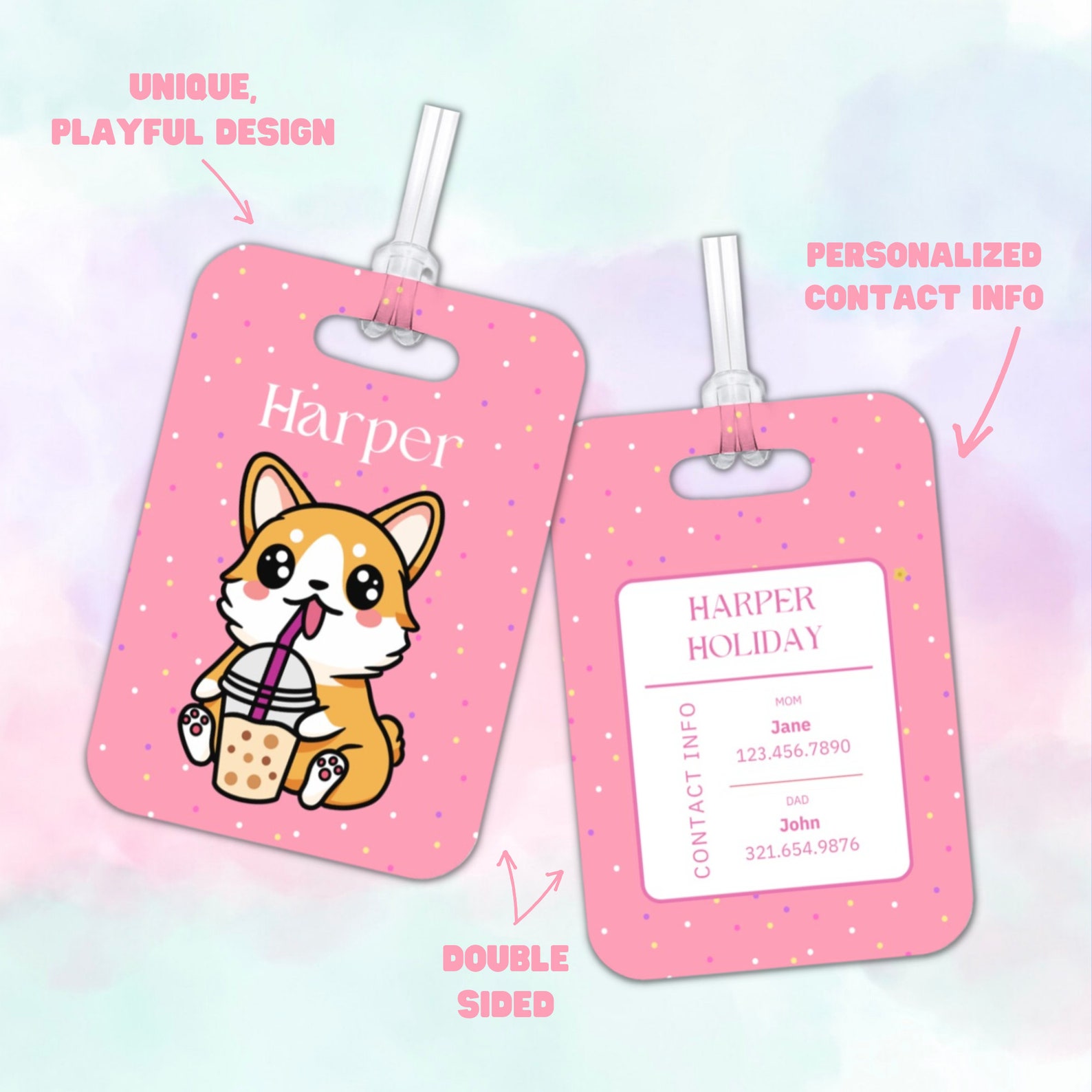 Personalized Kids Bag Tag for Back to School | Name Tag for Backpack ...