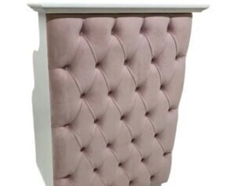 Small Moulded Panel Front Reception Desk in Linen White - Etsy UK