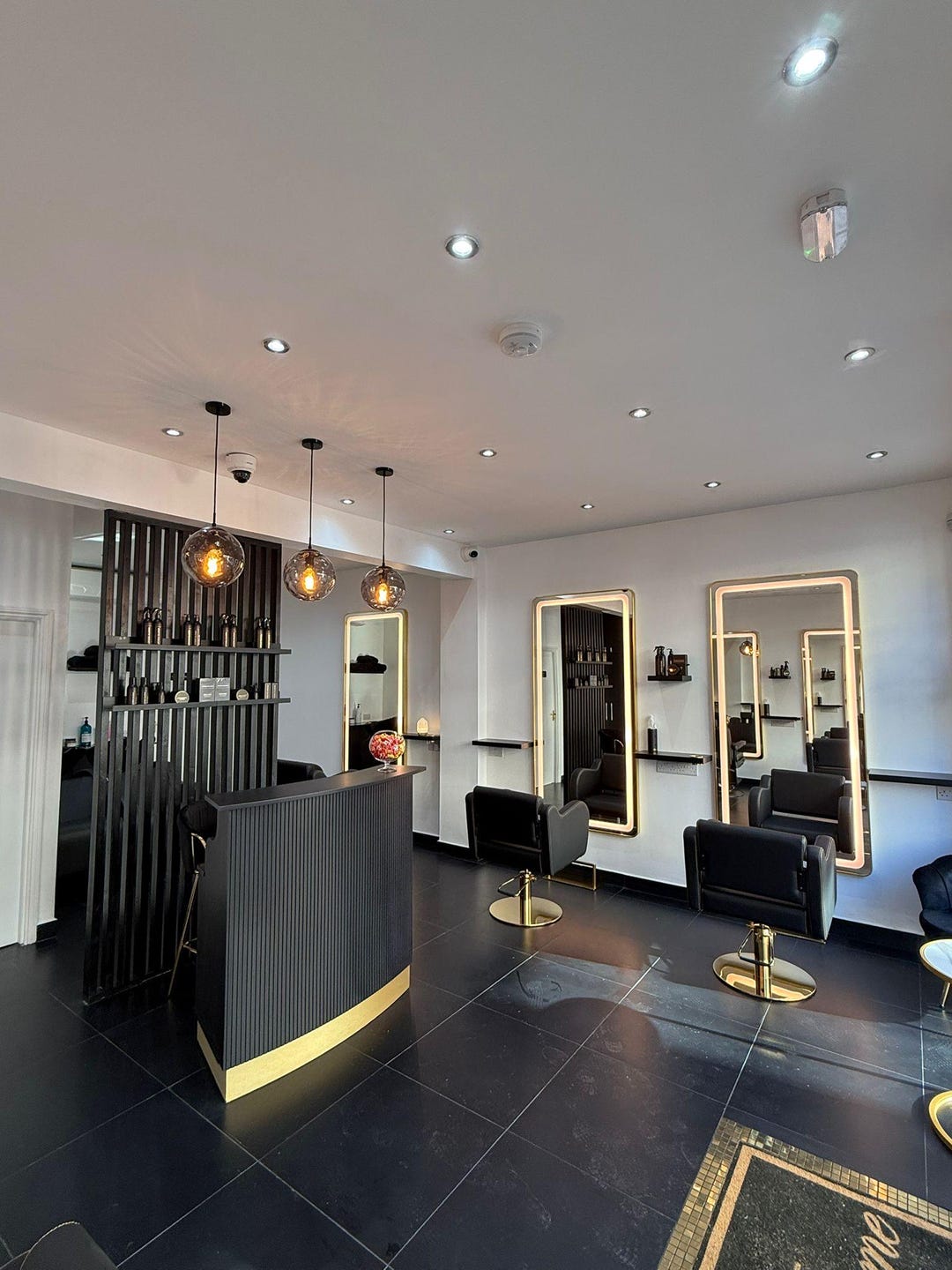 Luxury Curved Reception Desk With Pencil Pleated Front and Gold Trim - Etsy