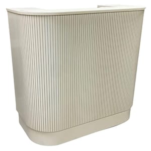 Luxury U Shape Curved Pleated Front Reception Desk for Salon or Retail ...