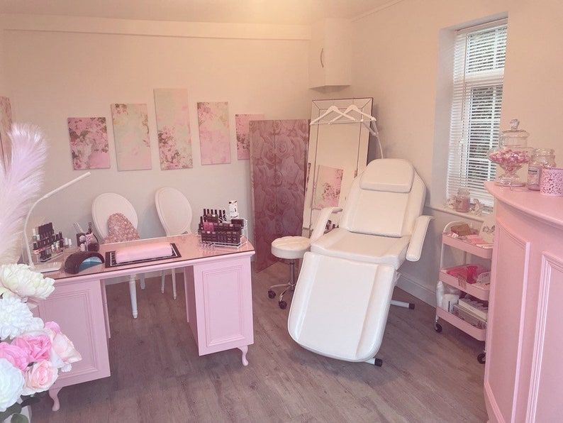 Medium Manicure Desk With Moulded Panel Front - Supplied With Glass Top ...