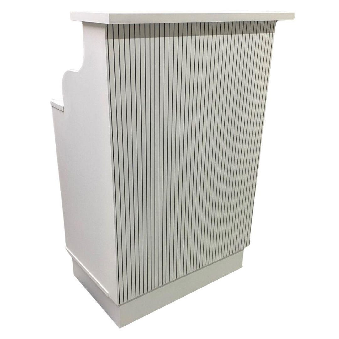 Salon / Retail Reception Desk With Pencil Pleat Front and Plinth - Etsy UK