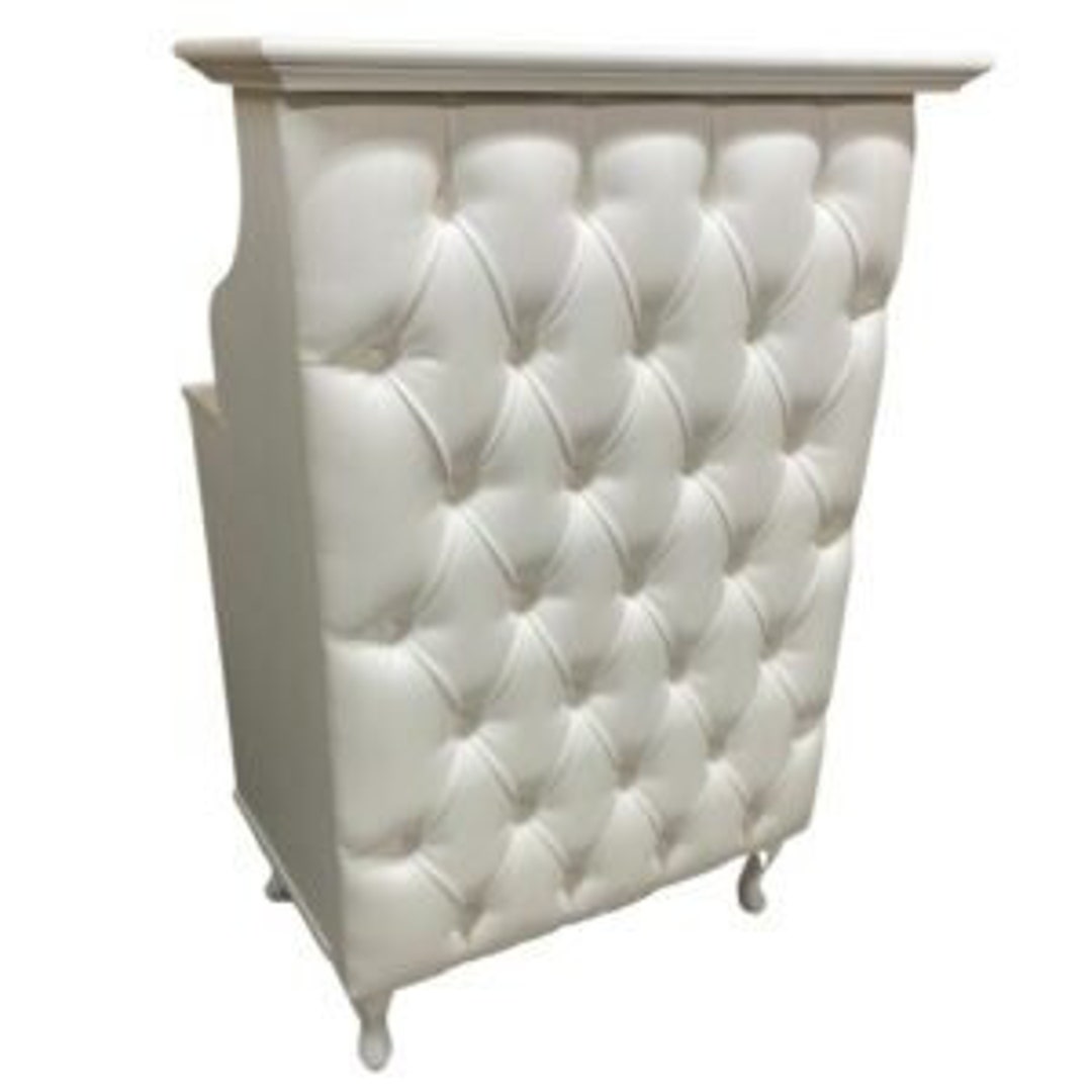 Small Padded Front Reception Desk in White Nappa - Other Colours ...