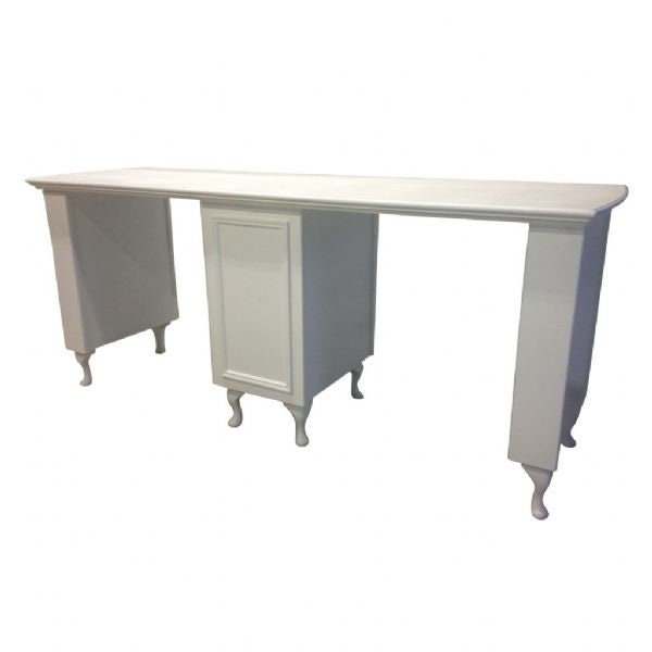 Double Manicure Desk With Moulded Panel Front Supplied With Glass Top ...