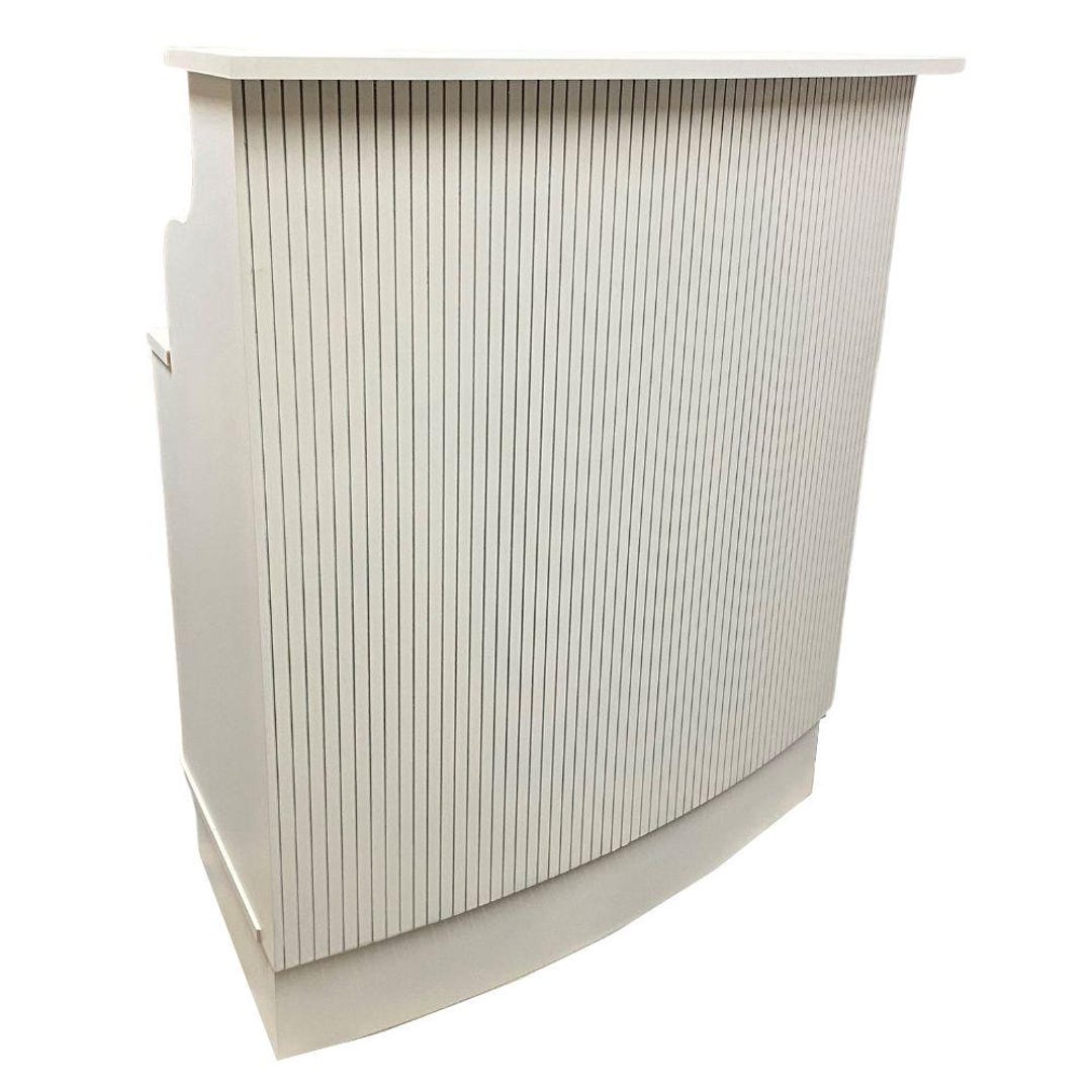 Luxury Curved Reception Desk With Pencil Pleated Front - Other Colours ...