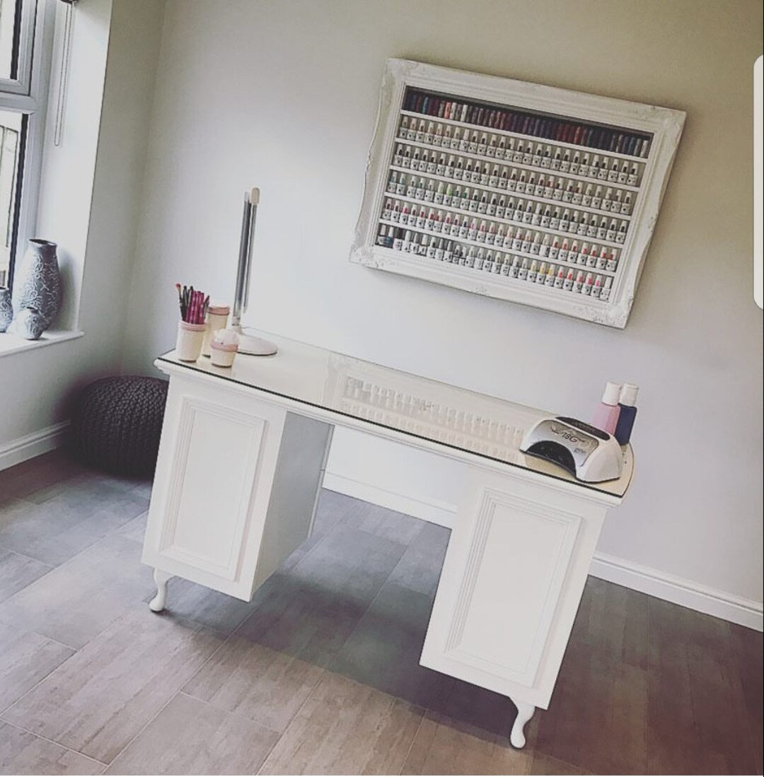 Medium Manicure Desk With Moulded Panel Front - Supplied With Glass Top ...