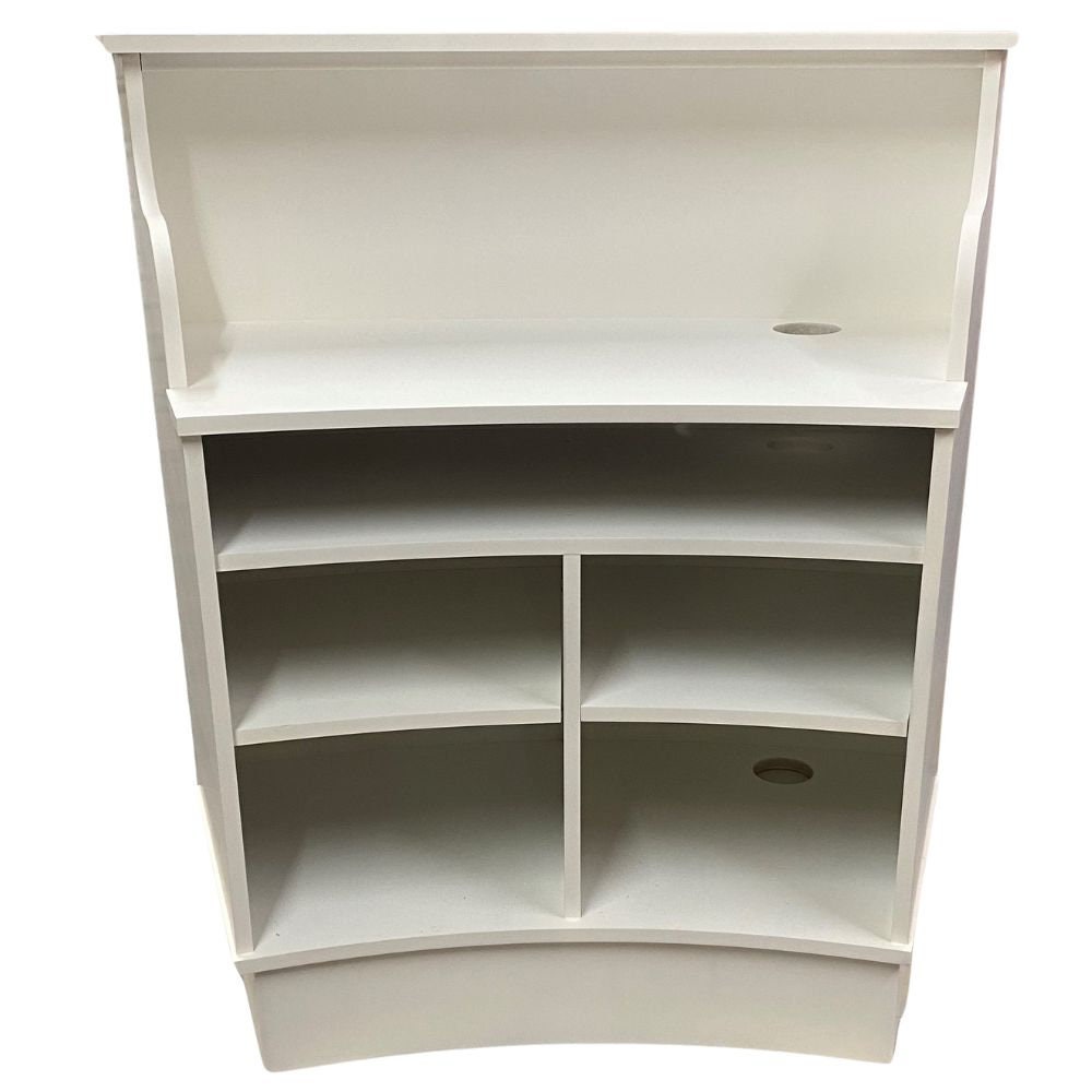 Luxury Curved Reception Desk With Pencil Pleated Front and Gold Trim - Etsy