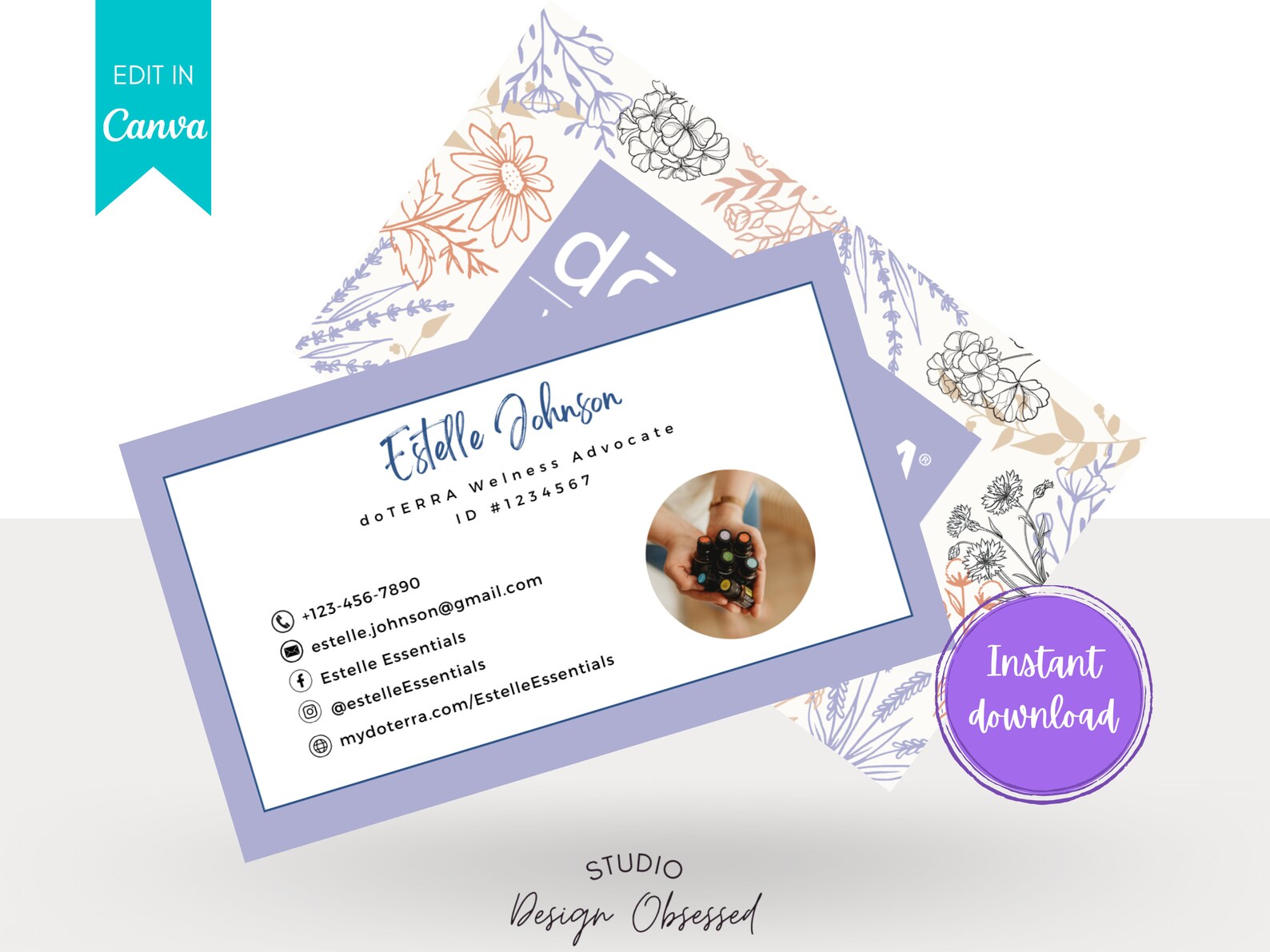Doterra Business Cards Fully Customizable | Essential Oils Business ...