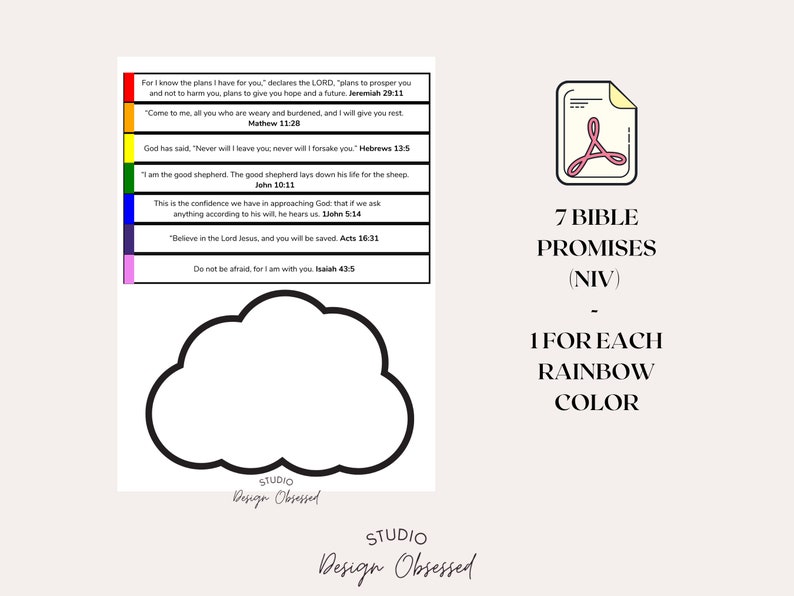 Rainbow Bible Promises | Sunday School Christian Homeschool Bible Verse ...