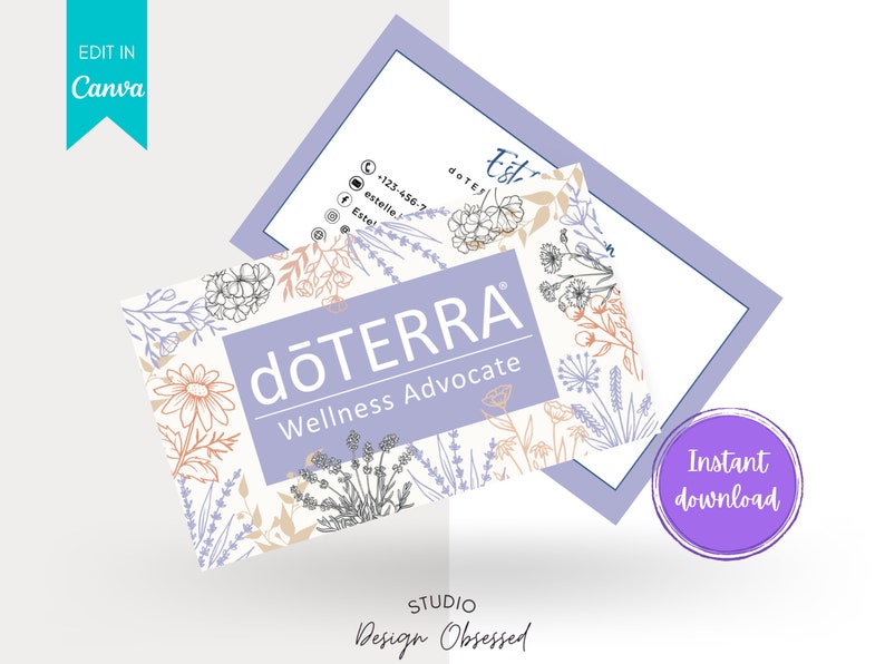 Doterra Business Cards Fully Customizable | Essential Oils Business ...