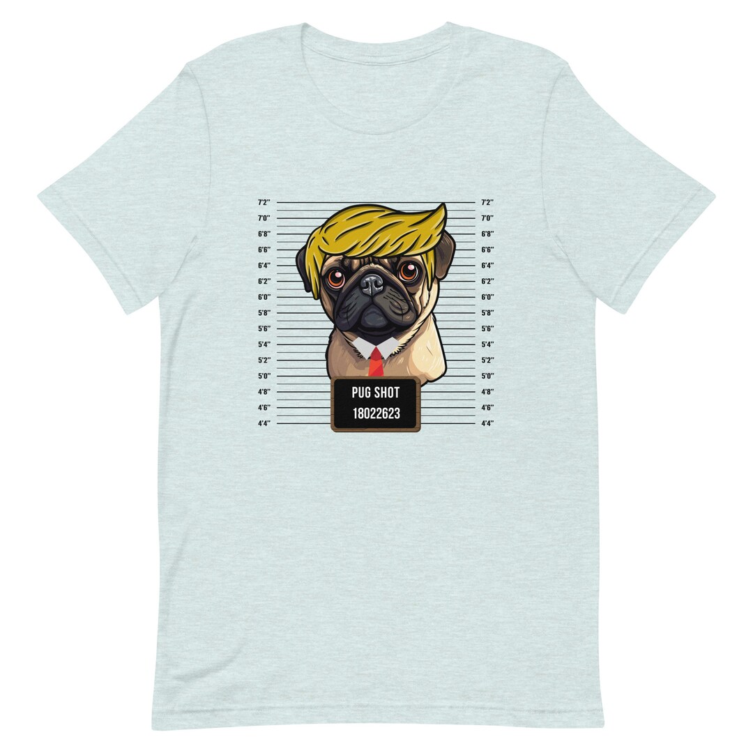 Funny Pug Mug Shot Tee Shirt, Rescue Advocacy Shirt, Multiple Colors ...