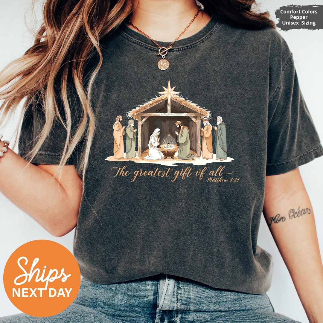 Nativity T-shirt: Holiday Jesus Scene (unisex, Multiple Colors) - Etsy