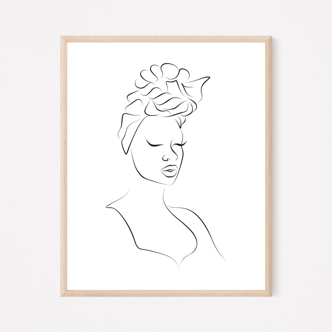 Facial Line Art, One Line Drawing, Abstract Single Line, Female Art ...