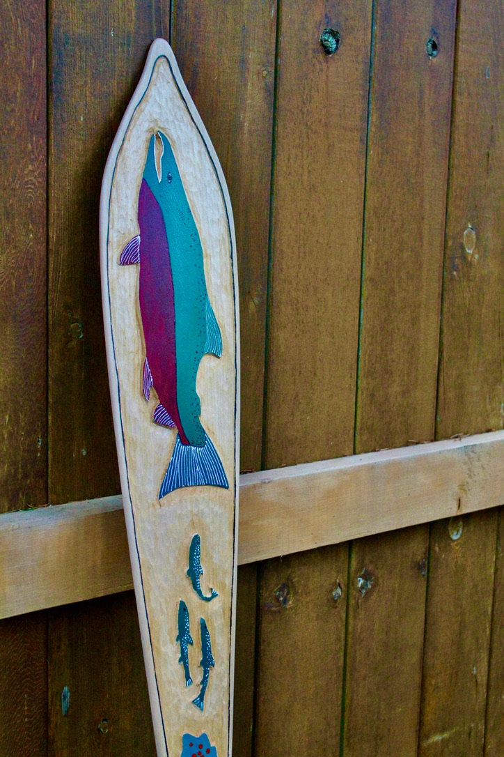 SOLD OUT Salmon Life Cycle Paddle Art - Etsy