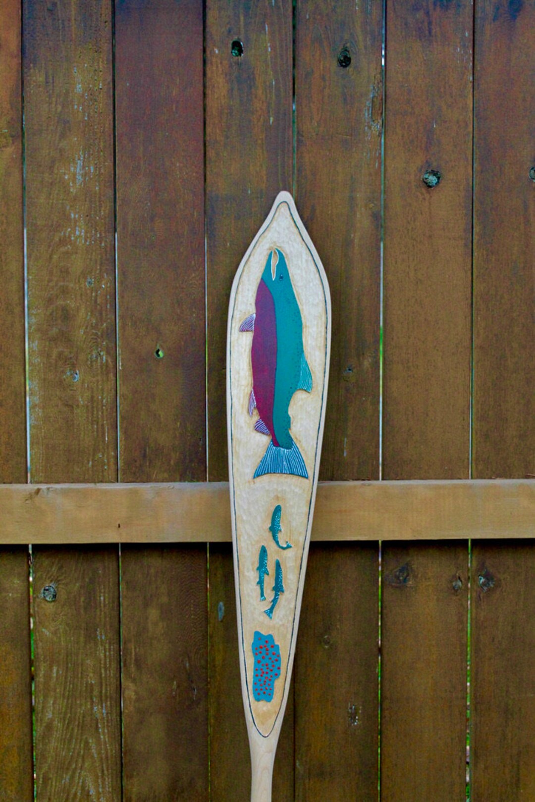 SOLD OUT Salmon Life Cycle Paddle Art - Etsy