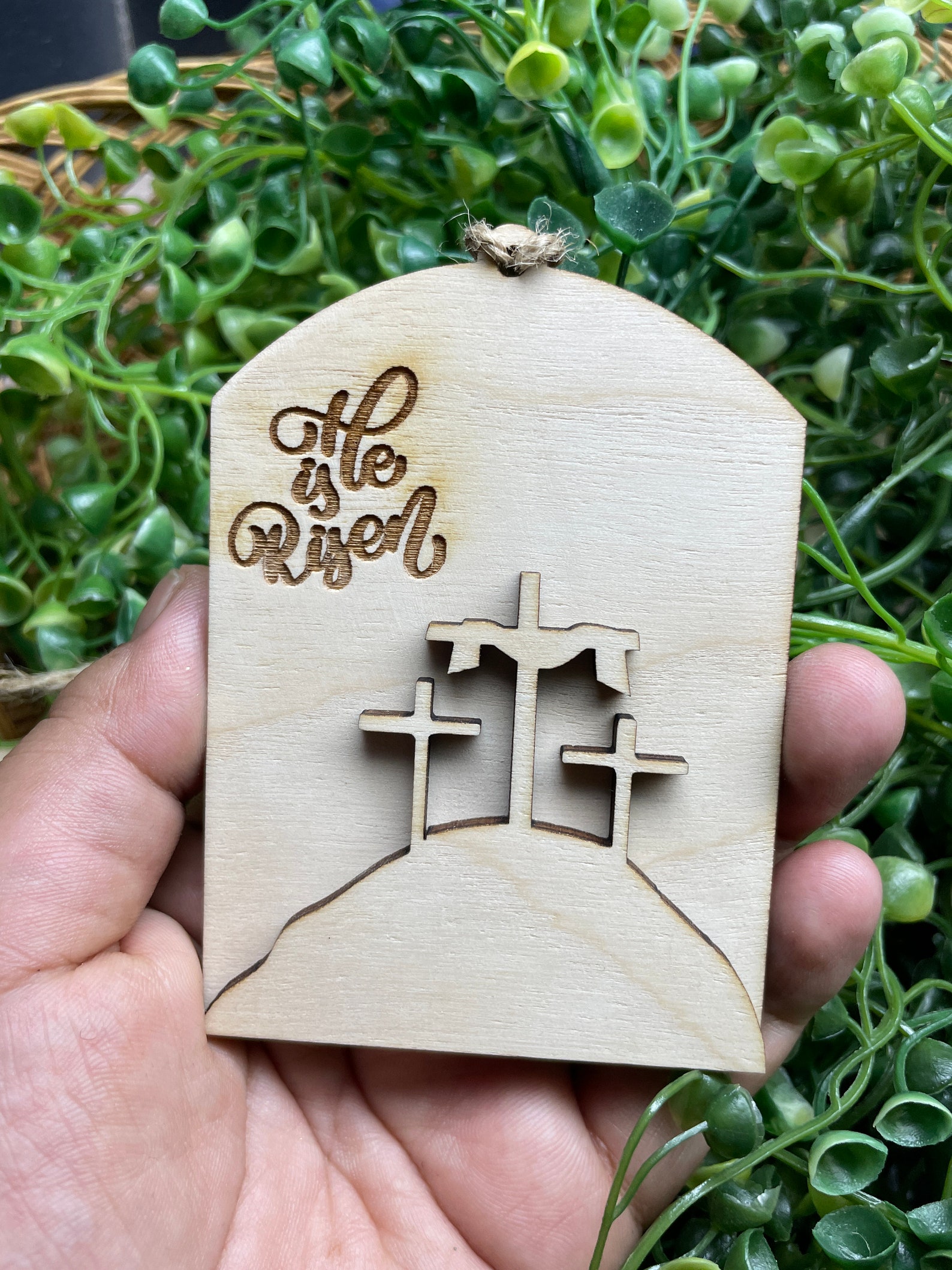 He is Risen Easter Resurrection Display Decor Wooden Empty Tomb Scene ...