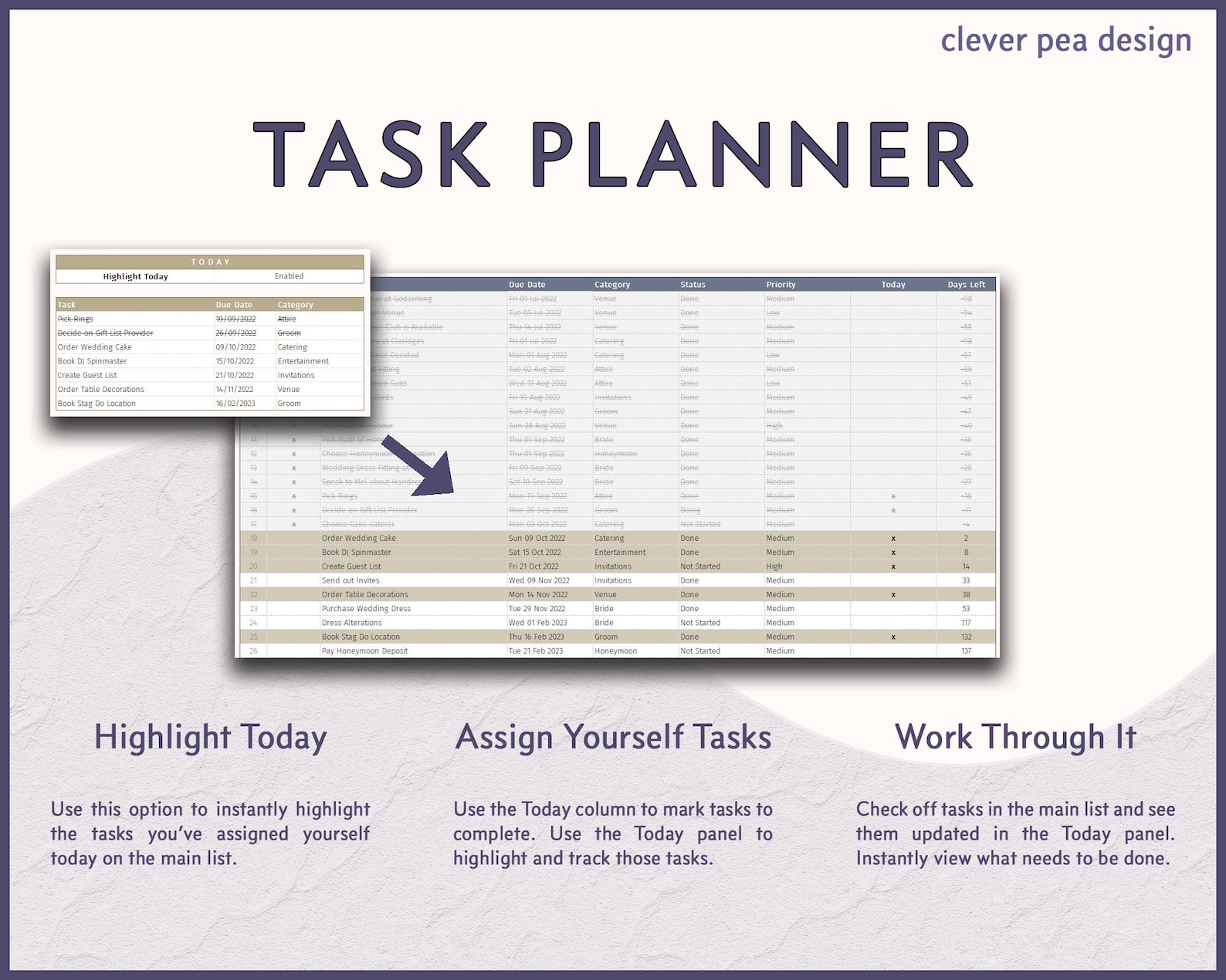 Task Planner Excel Template | Smart Task List (digital Download) - Etsy