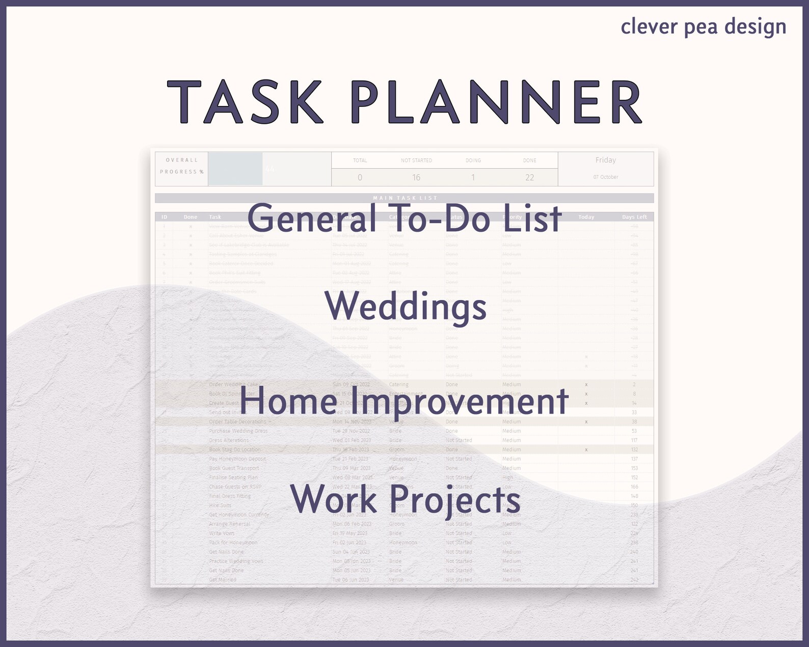Task Planner Excel Template | Smart Task List (digital Download) - Etsy
