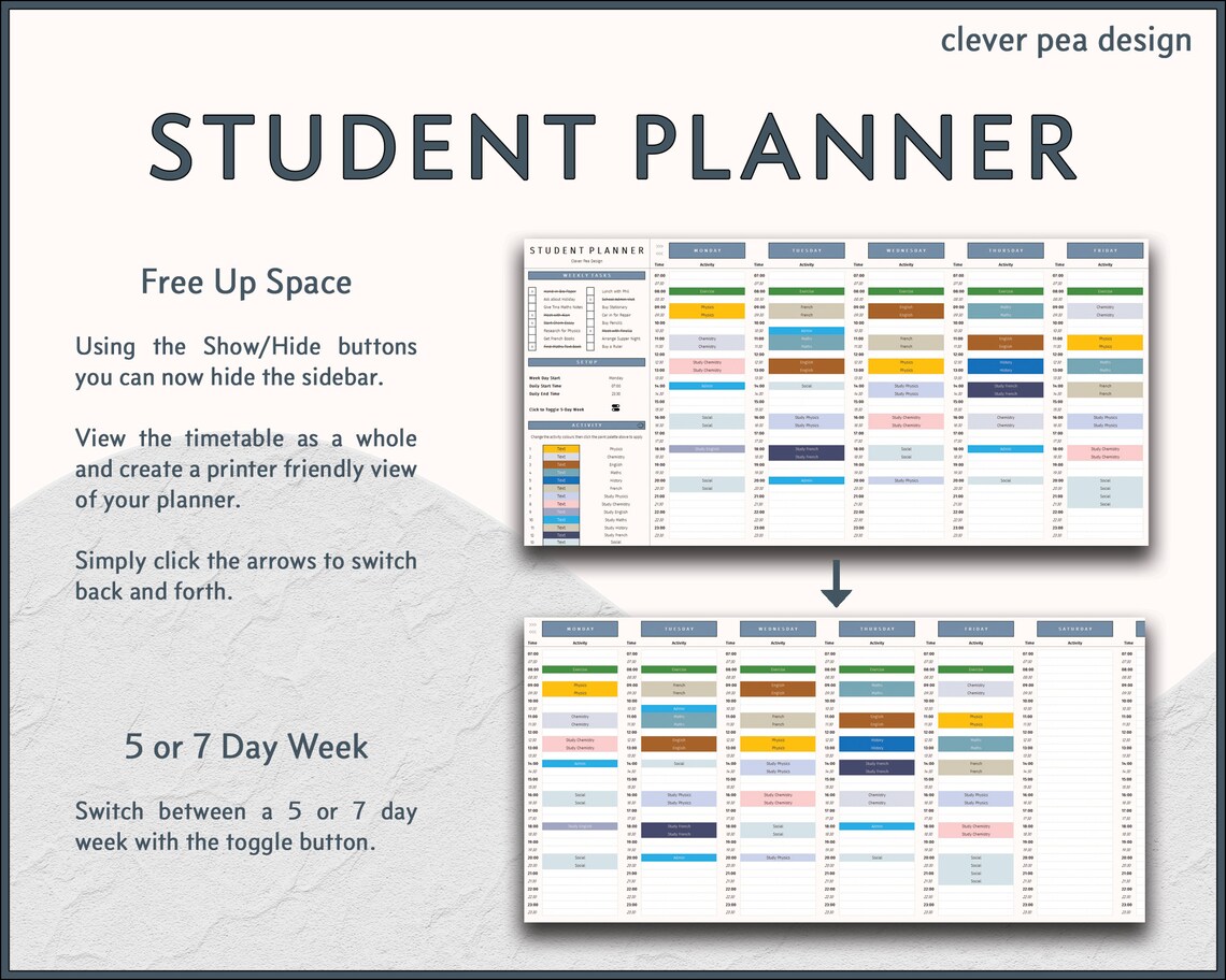 Student Planner Excel Spreadsheet | Assignment Tracker | College ...