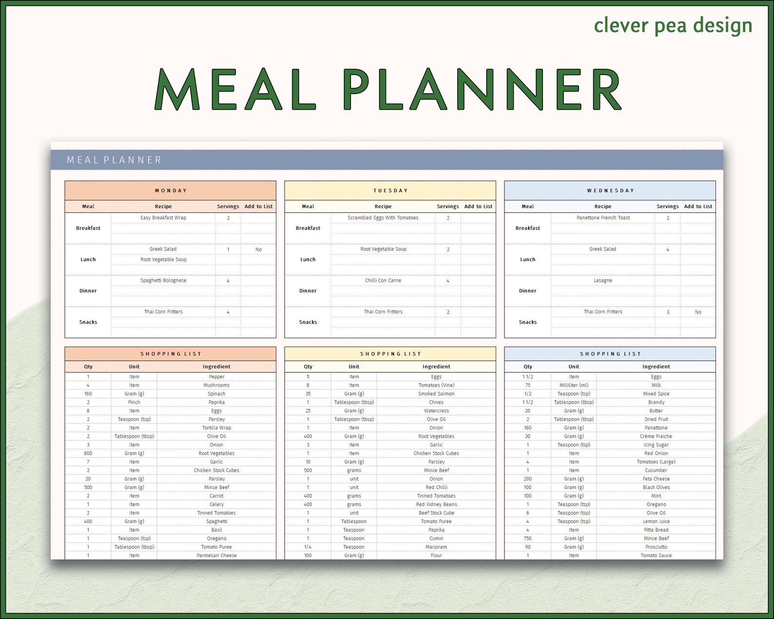 Ultimate Planner Bundle Digital Planners Excel Template Weekly Planner ...