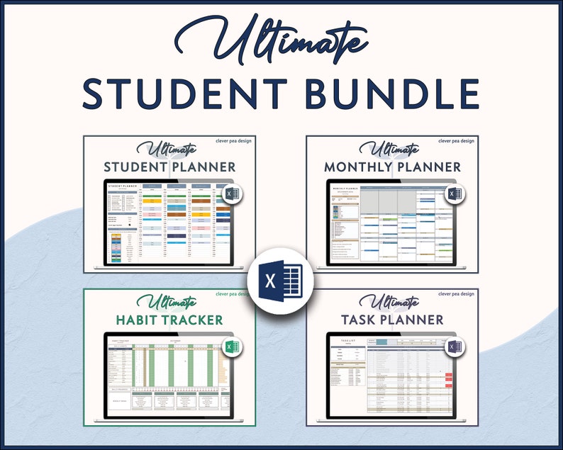 Ultimate Student Planner Bundle: Excel Templates (digital Download) - Etsy