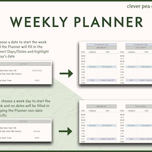 Weekly Planner Excel Template: Customizable Task Schedule (digital ...