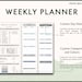 Weekly Planner Google Sheets Template Digital Planner Daily Task ...