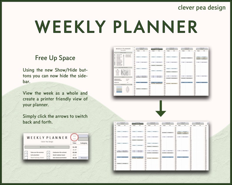 Weekly Planner Google Sheets Template: Task Schedule (digital) - Etsy