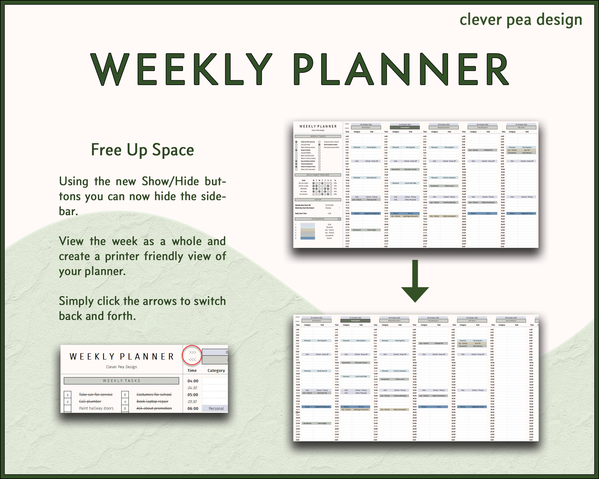Weekly Planner Google Sheets Template Digital Planner - Etsy