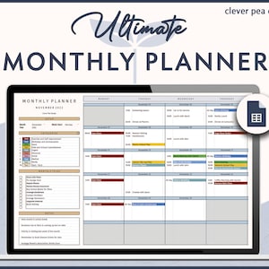 Monthly Planner Google Sheets Template: Task Schedule (digital Download ...