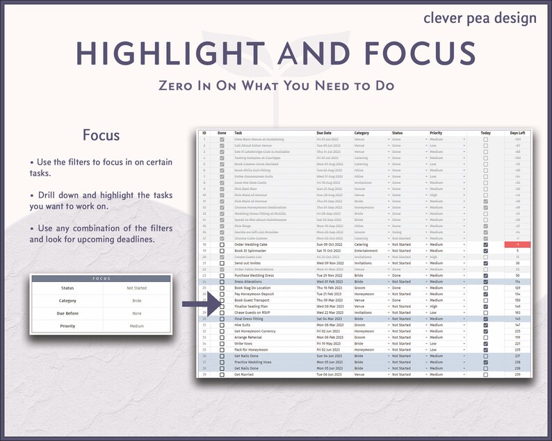 Task Planner Google Sheets Template | Digital Smart Task List - Etsy