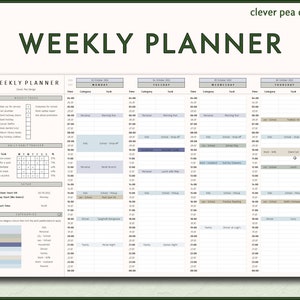 Weekly Planner Excel Template | Daily Task Schedule | to Do List ...