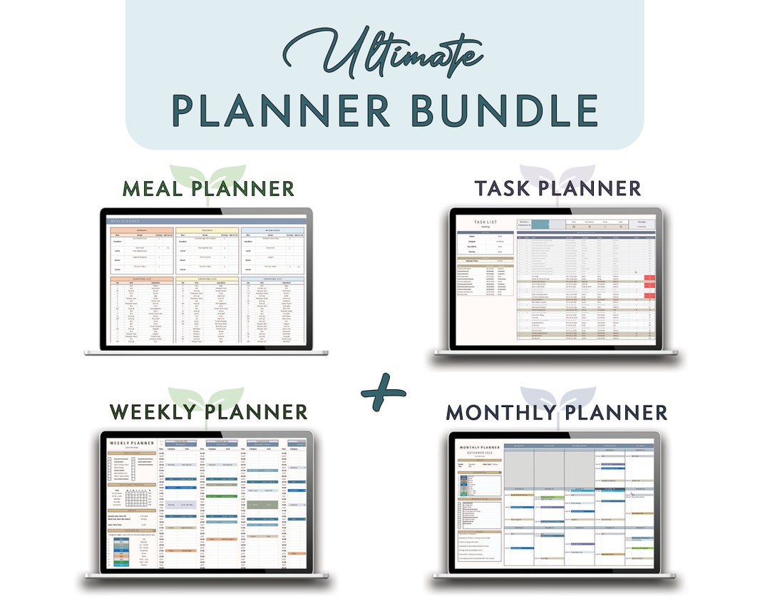 Ultimate Planner Bundle - Digital Planners Excel Template | Weekly ...
