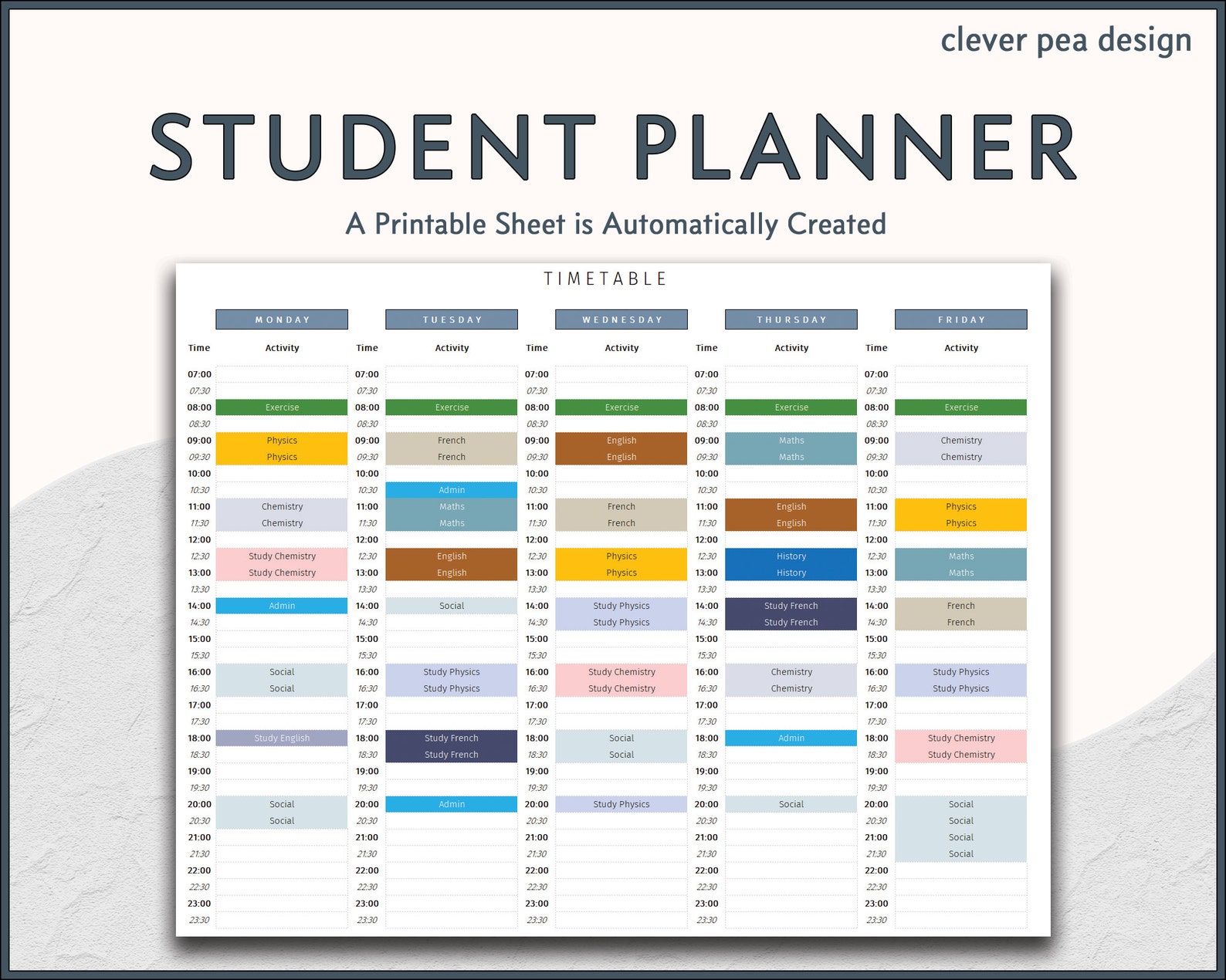 Student Planner Excel Spreadsheet | Assignment Tracker | College ...