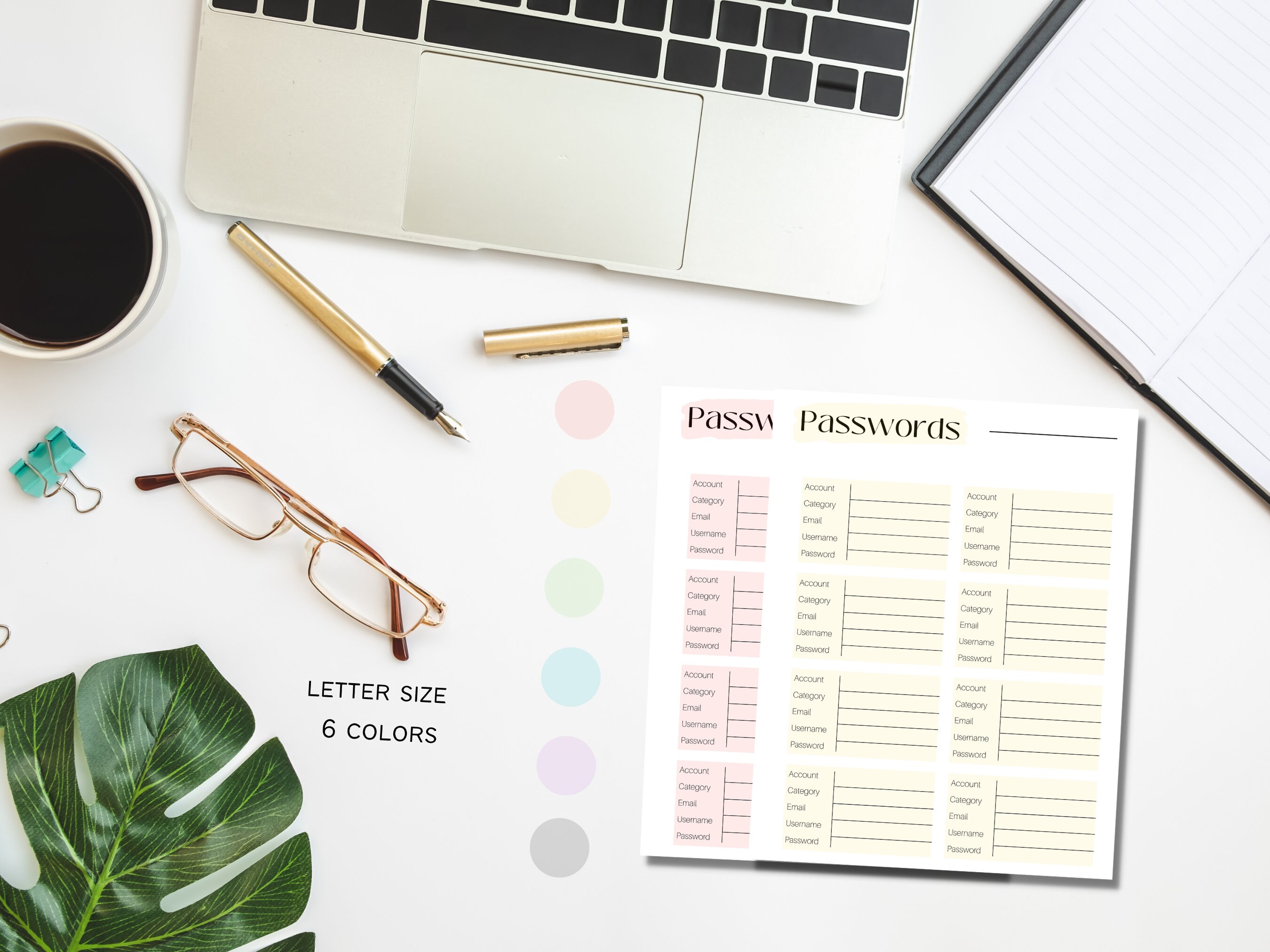 Simple Password Manager Printable - Letter - Instant Download - Etsy