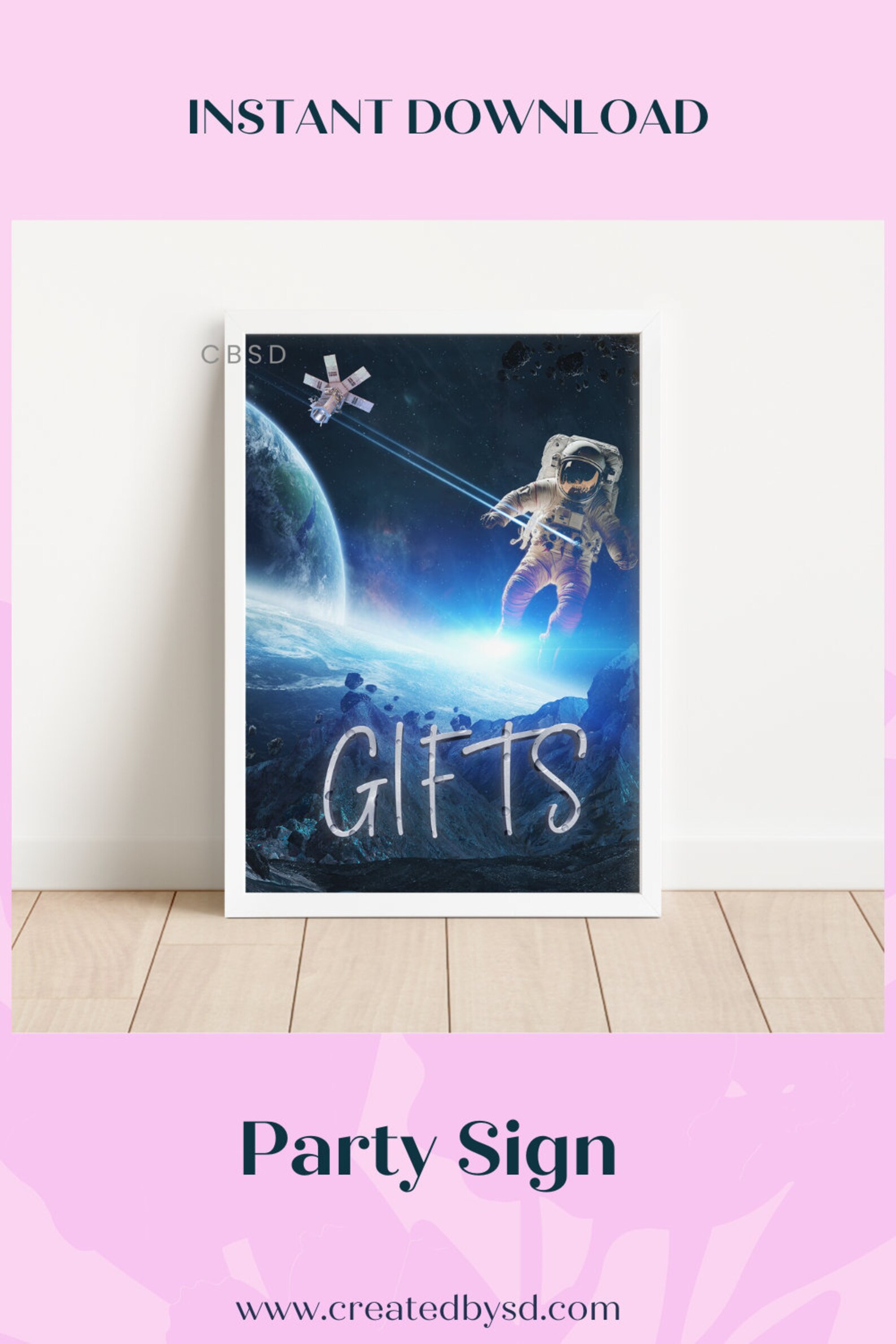 Space Theme Birthday Party Gift Sign Space Printable Astronaut - Etsy