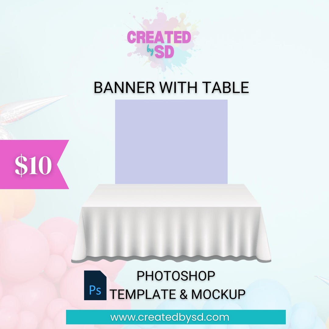Banner With Table Template and Mockup - Etsy