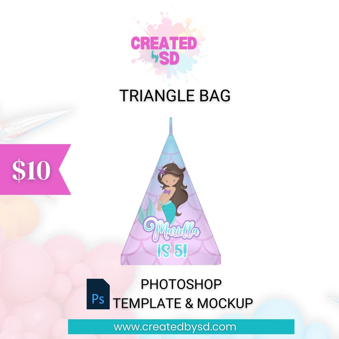 Triangle Chip Bag Template: PSD Mockup, Party Favor (digital File) - Etsy