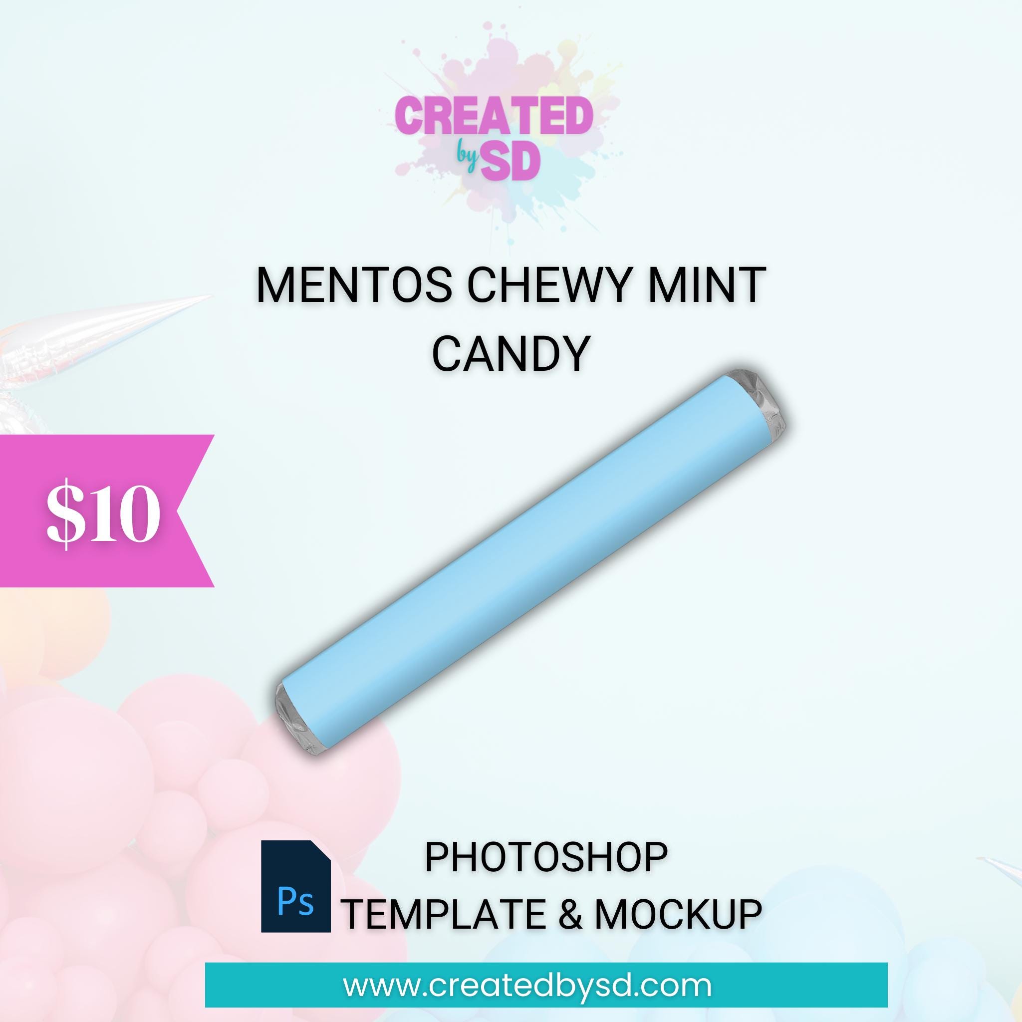 Mentos Wrapper | Photoshop Party Favors Template and Mockup | Party ...