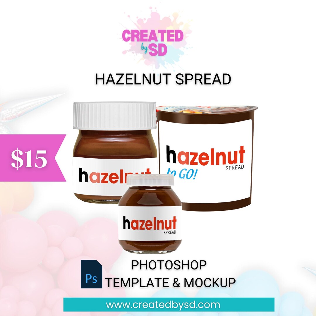 Nutella Label Template: PSD Editable Hazelnut Jar (digital Download) - Etsy
