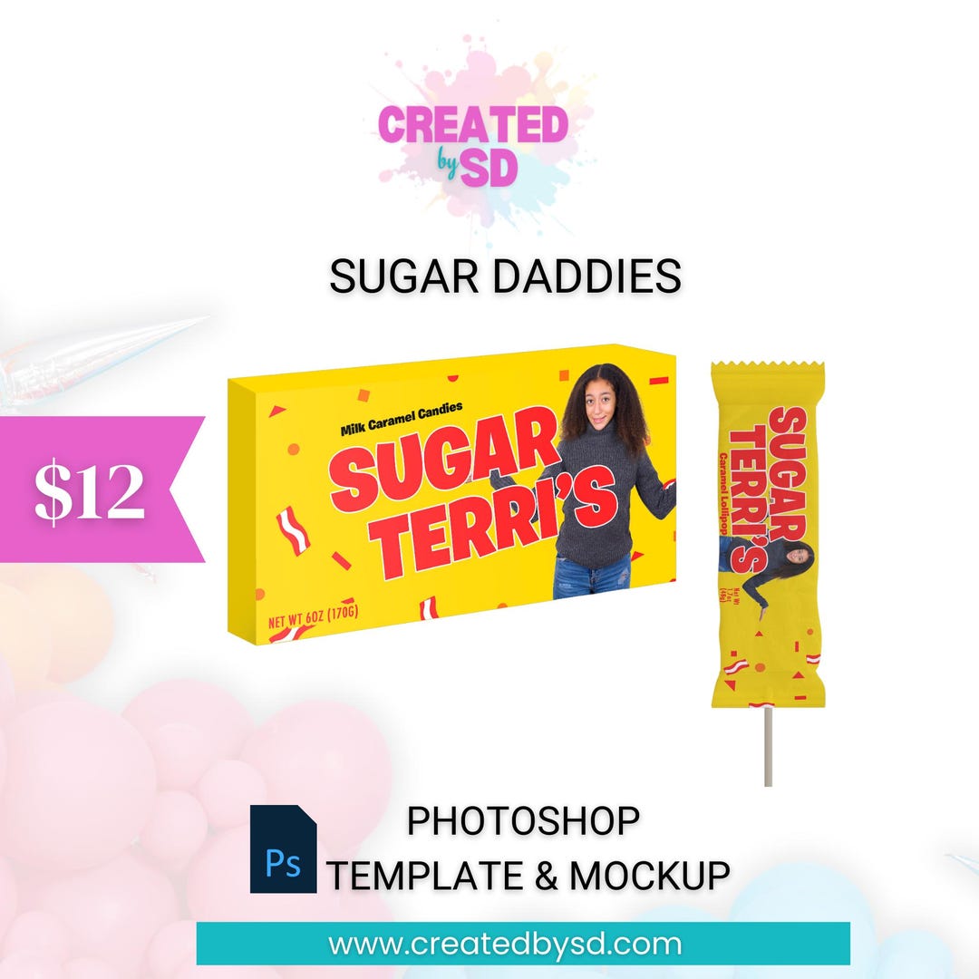 Candy Lollipop Wrapper Template | PSD Mockup | Kids Party Favor ...