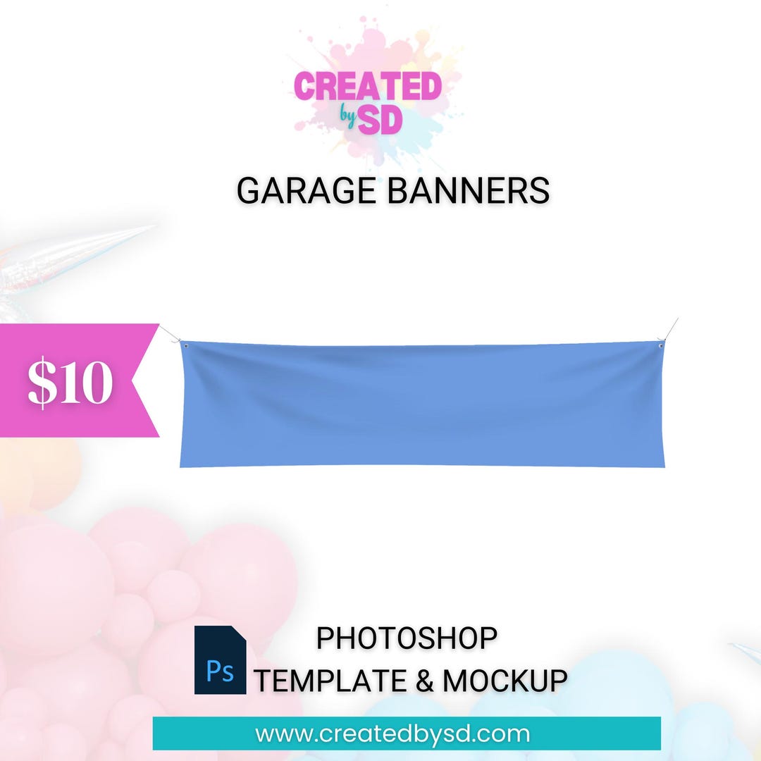 Garage Banner Template: Custom Vinyl, Graduation, Congrats (PSD Mockup ...